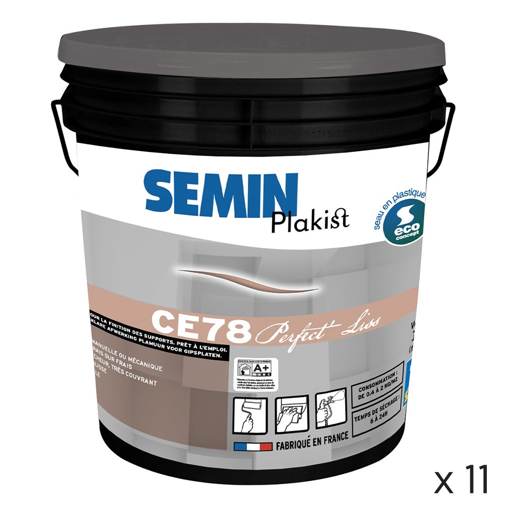 Enduit Plakist CE 78 Perfect'Liss, palette 11 seaux de 17 L | Semin