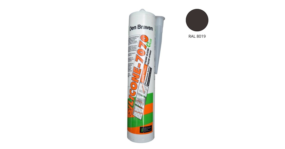 Mastic silicone neutre 7070 Plus, Bronze RAL 8019, 300 ml