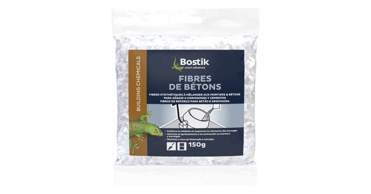 Fibres synthétiques pour mortier et béton 150g | Bostik