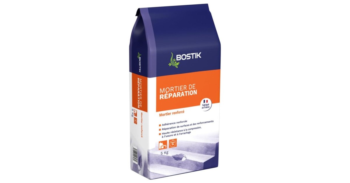 Mortier de réparation gris, sac 5 kg - Bostik | Krenobat