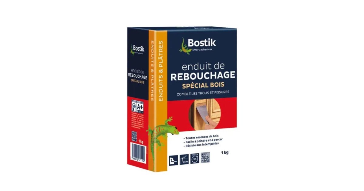 Enduit rebouchage poudre jusqu'à 5 cm, boîte 1 kg - Bostik