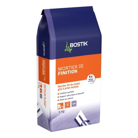 Mortier finition gris intérieur extérieur 5 kg | Bostik